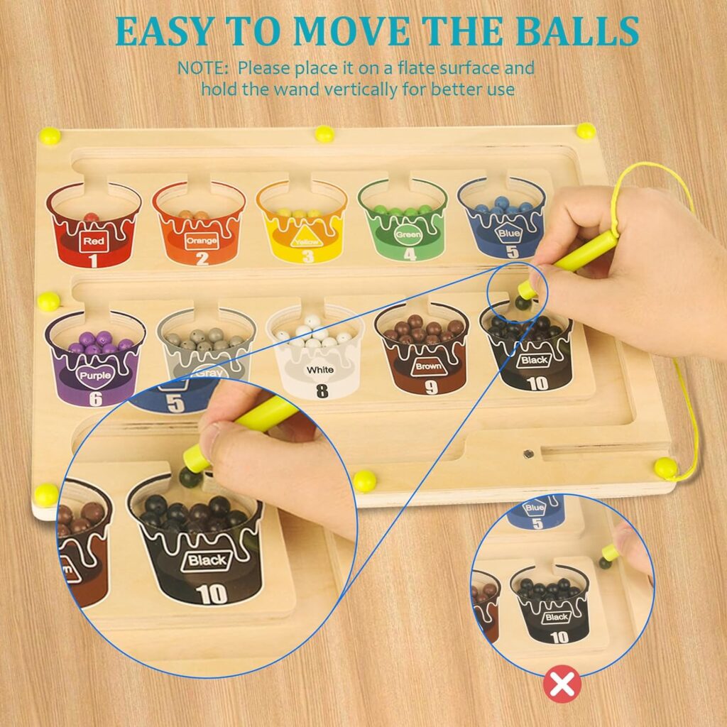 Magnetic Color Number Maze Wooden Magnet Puzzle Board Montessori Toy Review